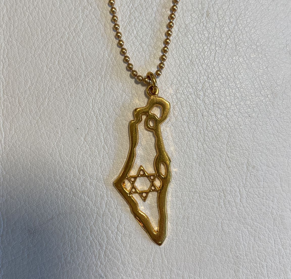 Israeli Map Contour With Star Of David - - JEM by Sharon Benzaray